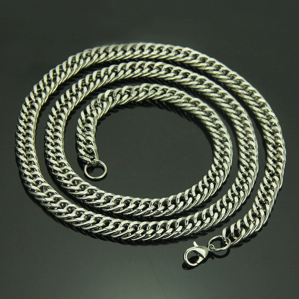 Wholesale Necklace Iron Geometric Cuban Chain Electroplated Men's Retro ...