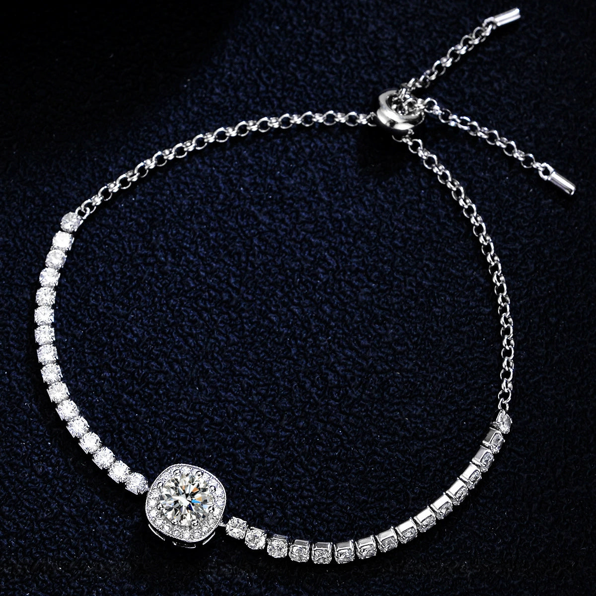 Wholesale 925 Silver Bracelet With Moissanite Square Bag Simple Style ...