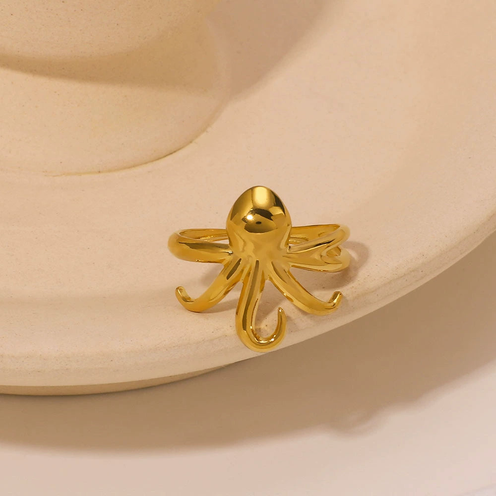 Wholesale Simple Unisex Rings In Ins Style With Octopus Design Made Of ...