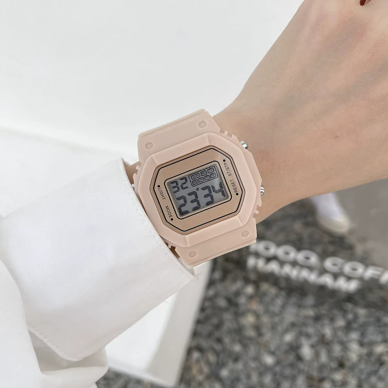 Wholesale Square Electronic Watch Plastic Mirror Silicone Strap Plastic ...