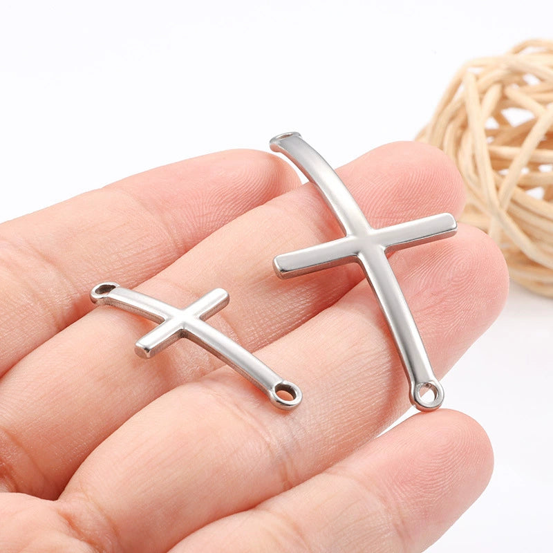 Wholesale Stainless Steel Cross Double Hole Connector Diy Bracelet ...