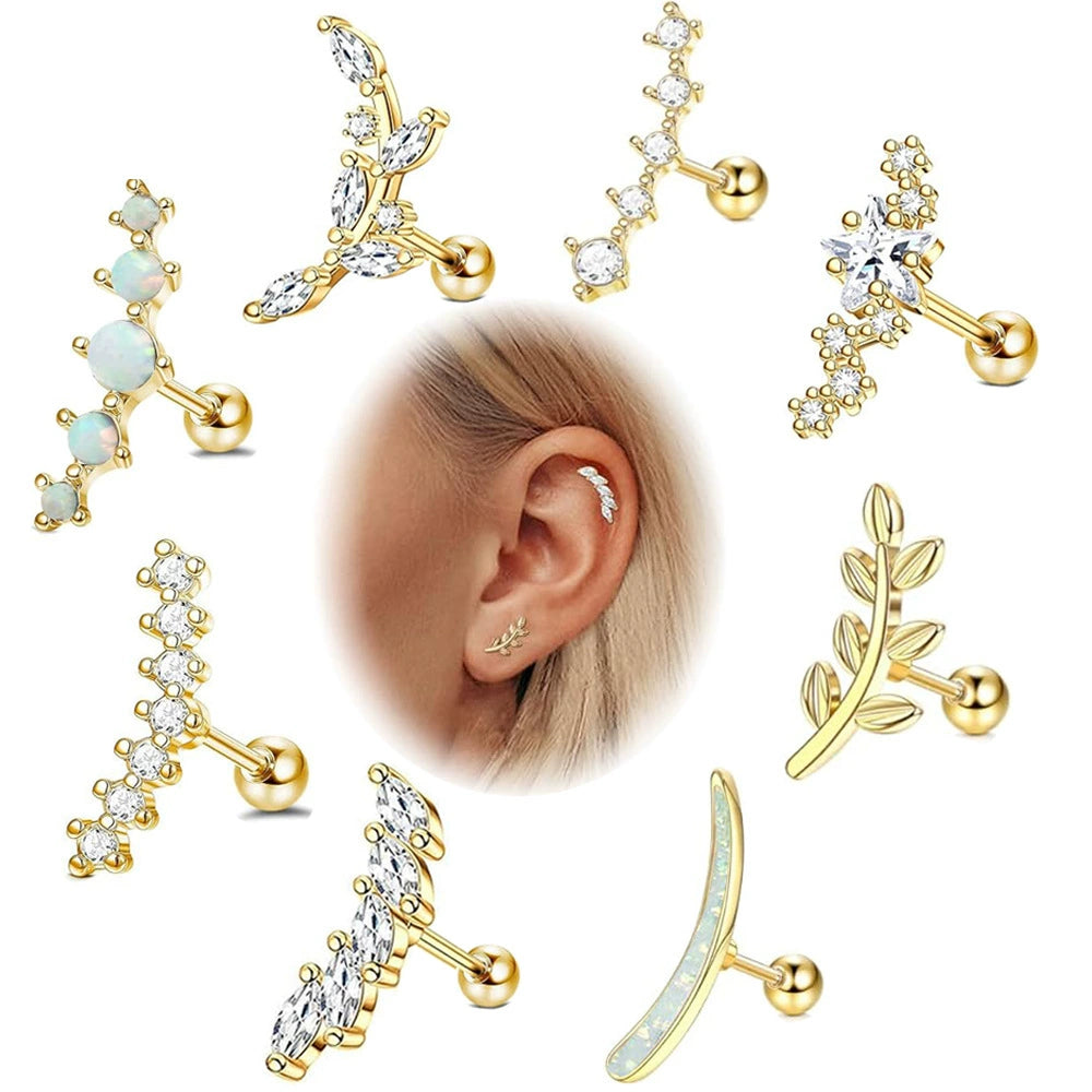Wholesale Stainless Steel Ear Bone Nail Jewelry With Star Shape And 14K ...