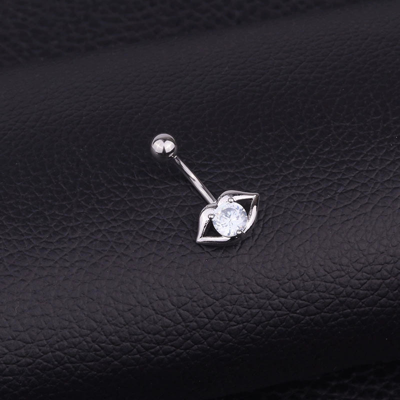 Wholesale Stainless Steel Inlaid Zircon Sexy Lips Belly Button ...