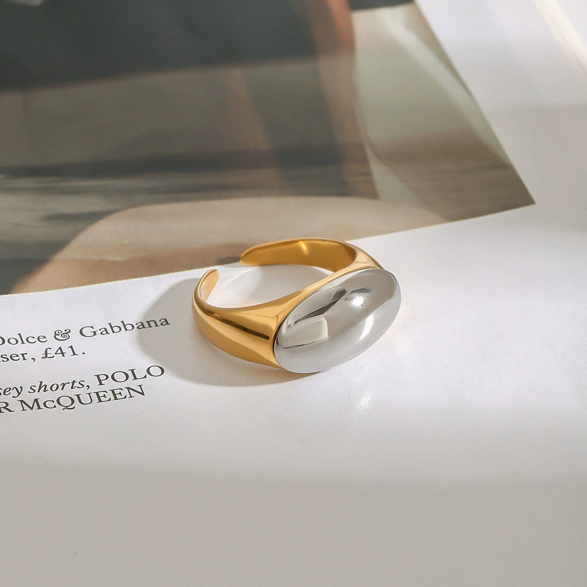 Wholesale Stainless Steel Open Ring With Gold And Silver Color Matching ...