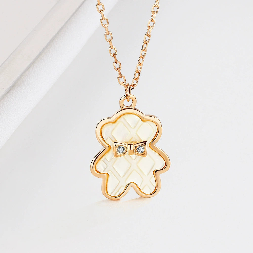 Wholesale Sterling Silver 925 Geometric Bear Shell Pendant Necklace For ...