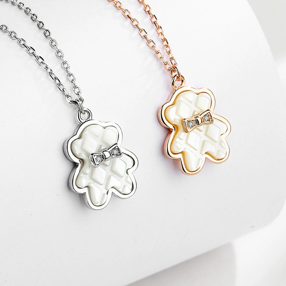 Wholesale Sterling Silver 925 Geometric Bear Shell Pendant Necklace For ...