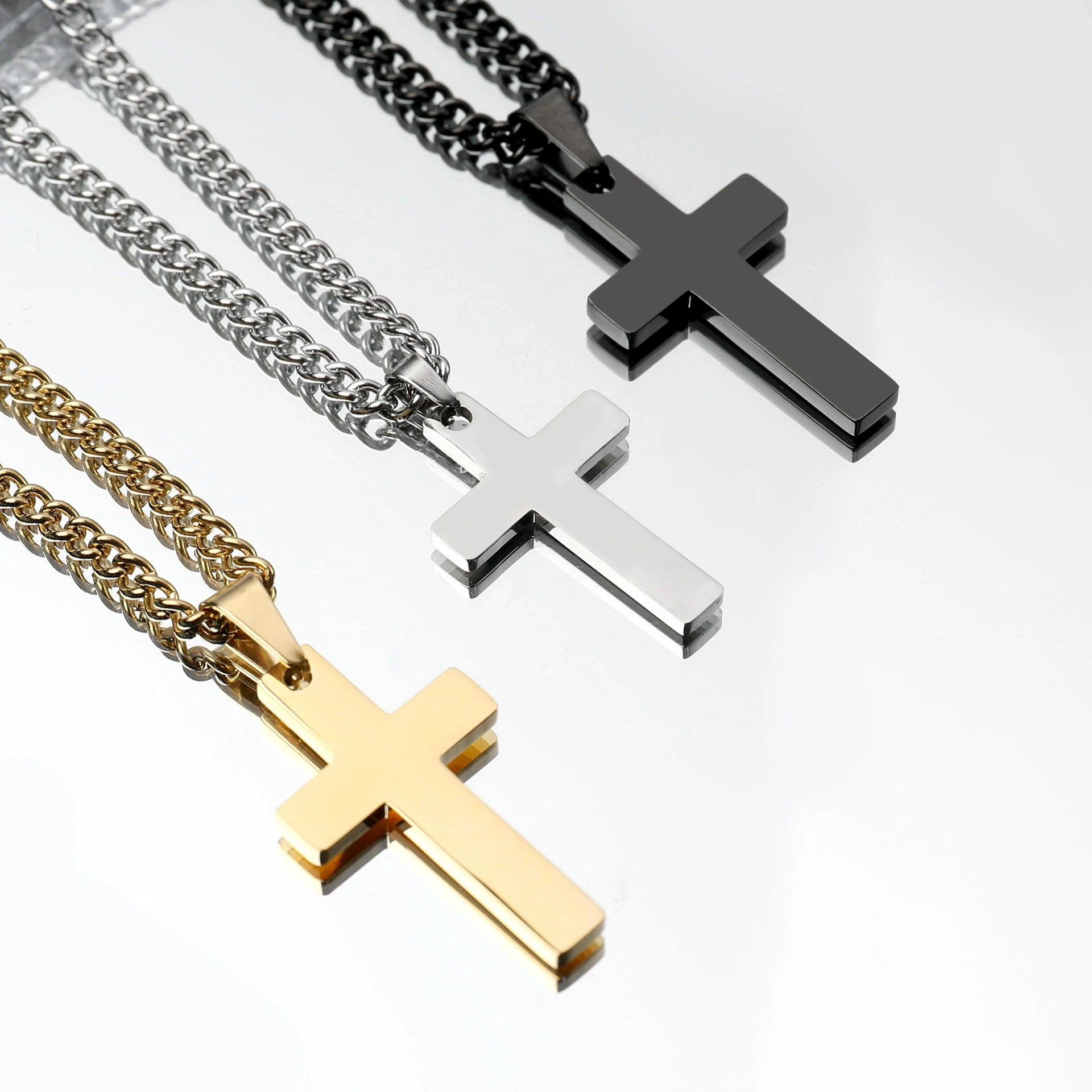 Wholesale Titanium Steel Cross Pendant Necklace For Men And Women With ...
