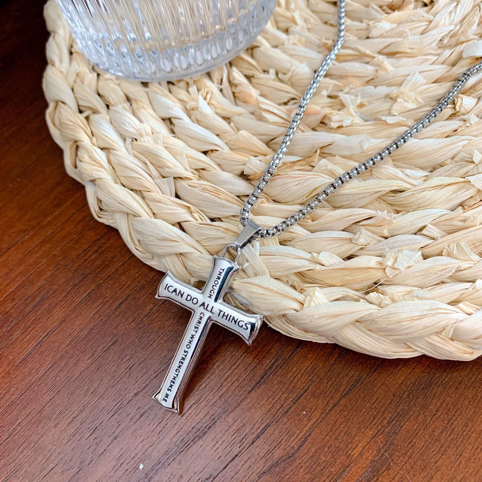 Wholesale Titanium Steel Cross Pendant Necklace With Geometric Pattern ...