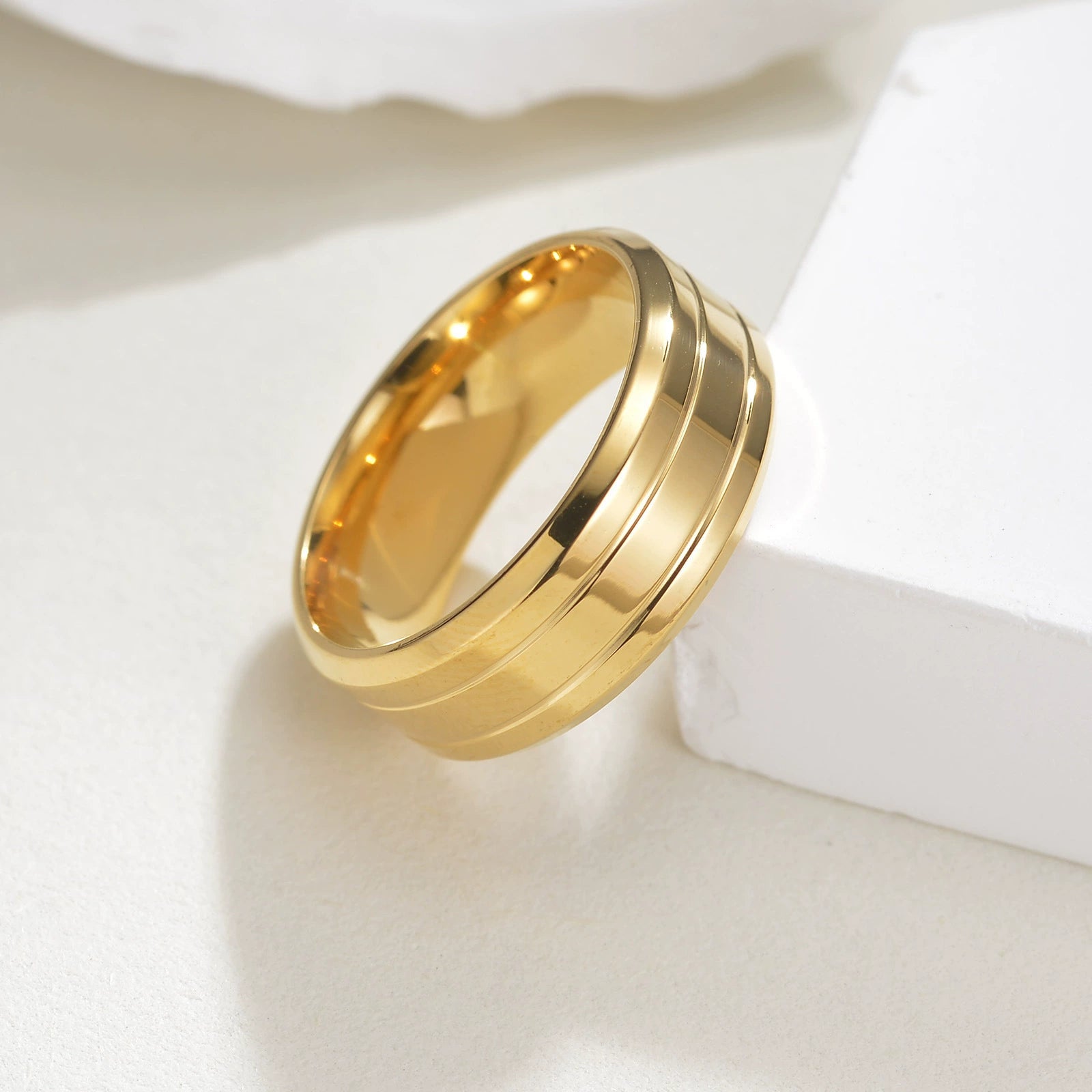 Wholesale Titanium Steel Geometric Wedding Ring For Men And Women With ...