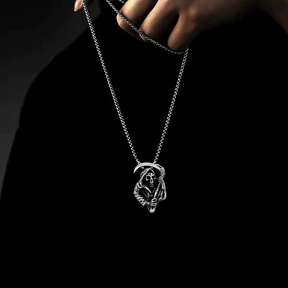 Wholesale Titanium Steel Sweater Chain With Death Sickle Design And Pe ...