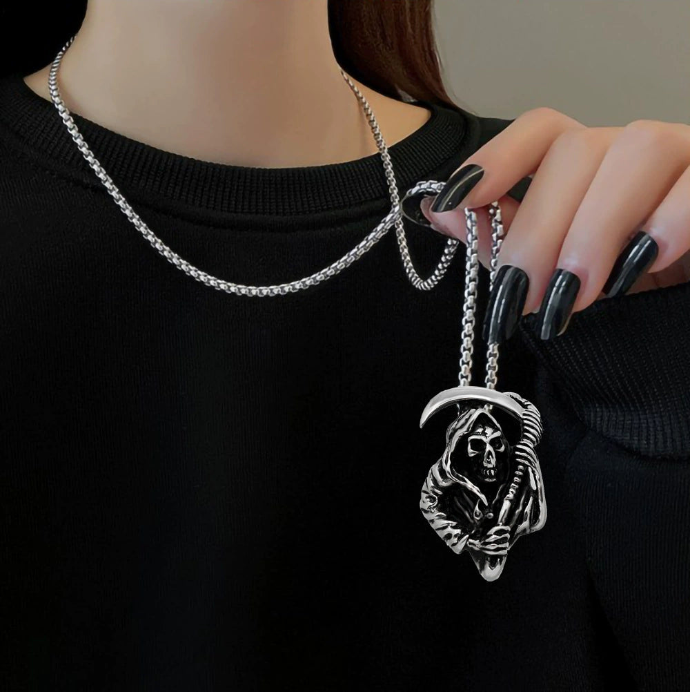 Wholesale Titanium Steel Sweater Chain With Death Sickle Design And Pe ...