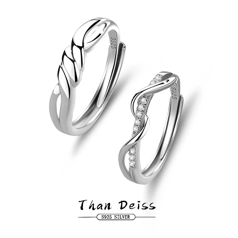 Wholesale Twin Knot Ring 925 Silver Allmatch Diamond Design For Men An ...