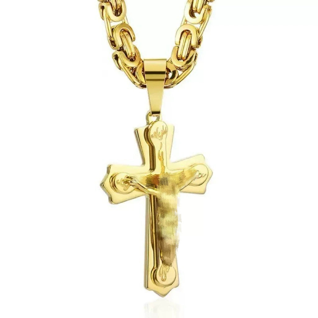 Wholesale Unisex Geometric Titanium Steel Cross Pendant Necklace With ...