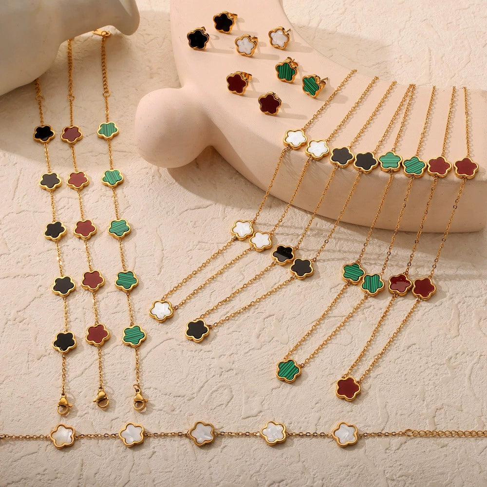 Wholesale Women's Flower Shape Jewelry Set Inlaid With White Sea Shell ...