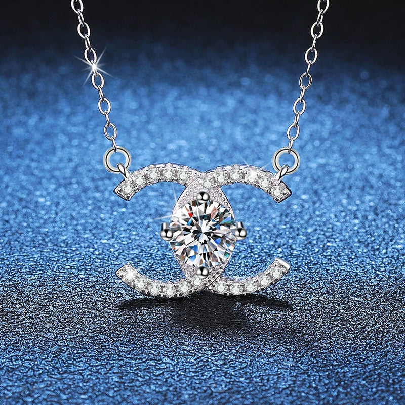 Wholesale Women's S925 Sterling Silver Moissanite Necklace With Geomet ...
