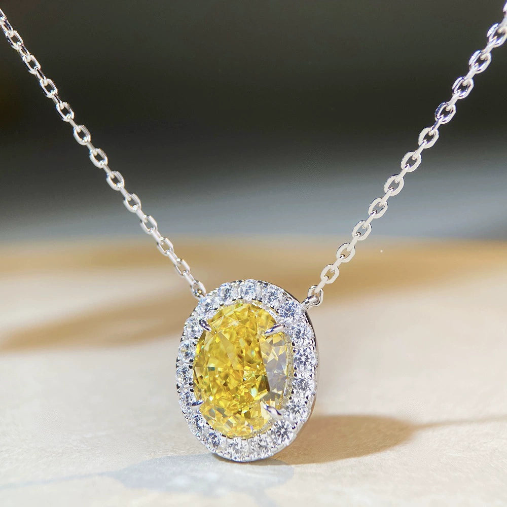 Wholesale Women's 925 Silver Pigeon Egg Shaped Clavicle Chain With ...