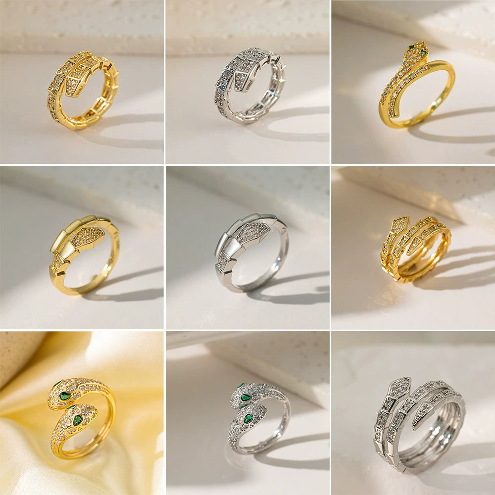 Wholesale Women's Titanium Steel Snakeshaped Electroplated Ring With A ...