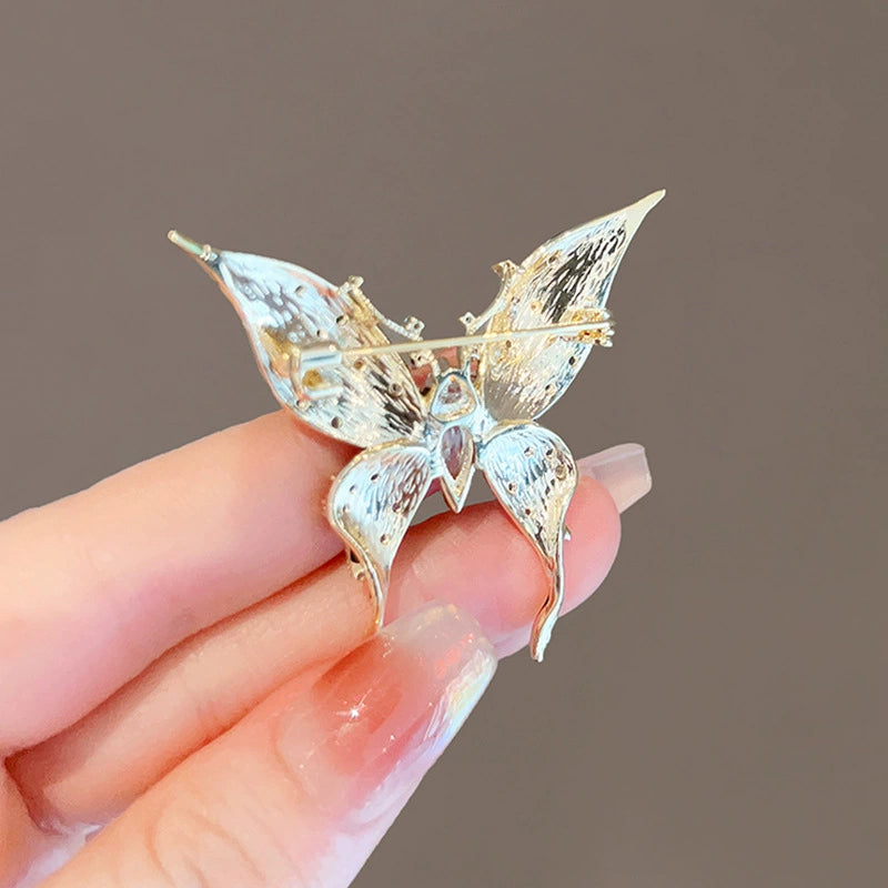 Women's Alloy Black Wing Butterfly Shining Design Sense Electroplated ...