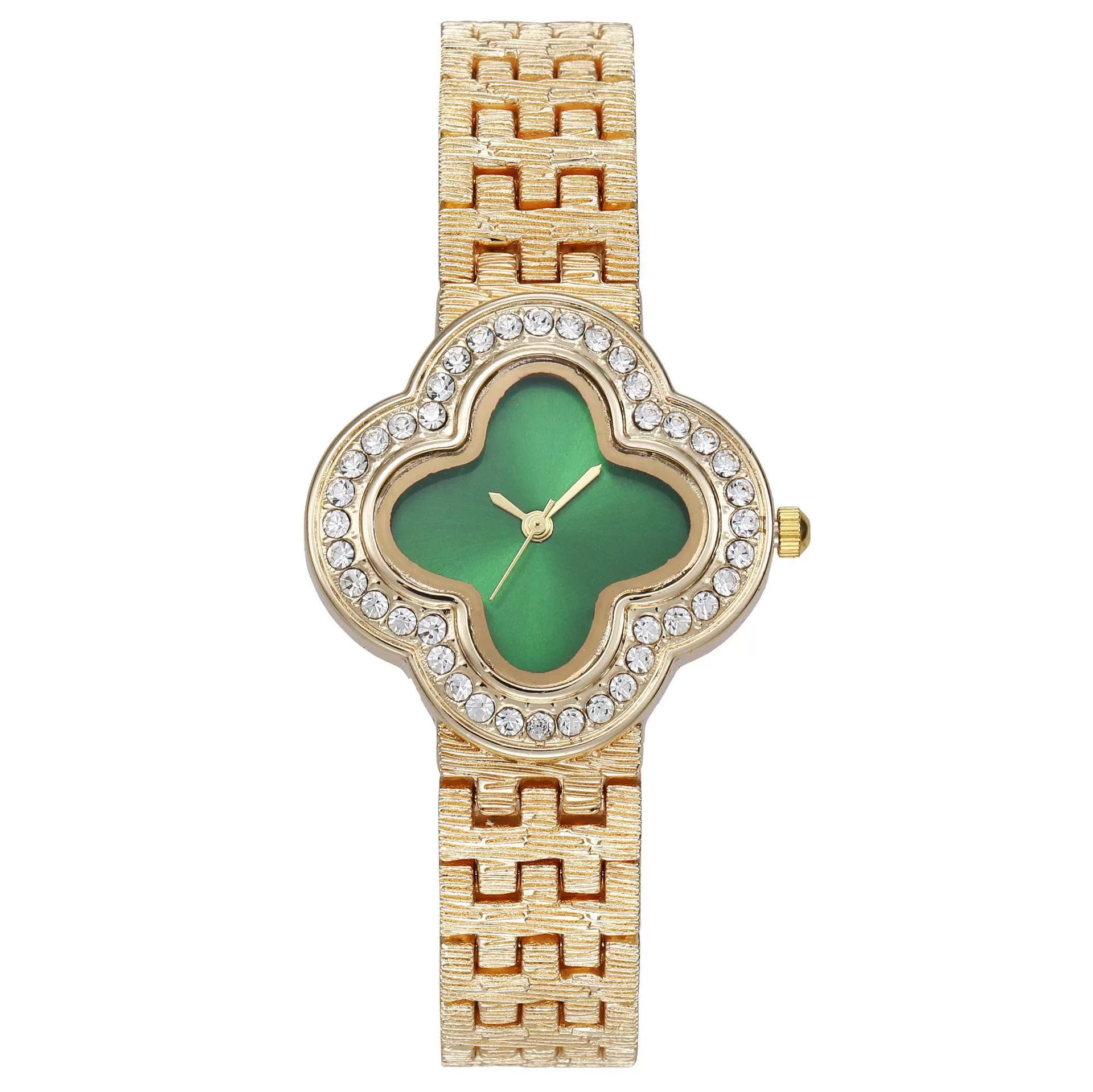 Women's Alloy Bracelet Watch With Rhombus Dial And Four Leaf Clover Design – GoodDiy