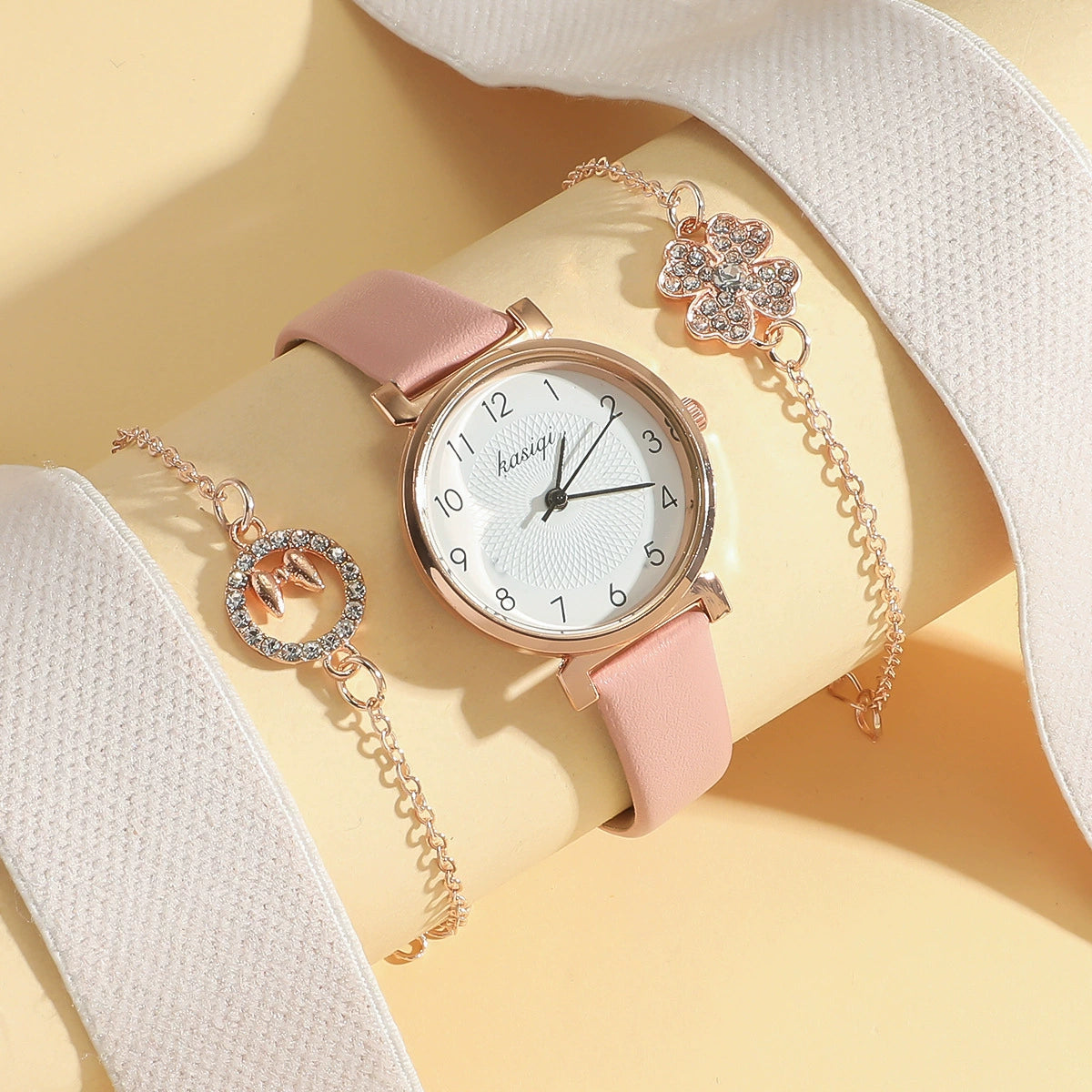 Women's Alloy Canvas Strap Round Dial Quartz Watch With Spiral Crown ...