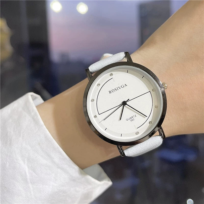 Women's Alloy Case Ordinary Glass Mirror Pointer Quartz Watch With ...