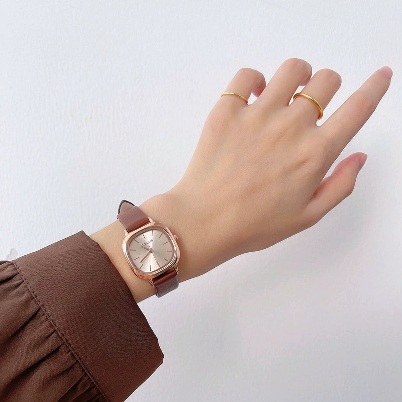 Women's Alloy Case Ordinary Glass Mirror Square Dial Leisure Style ...