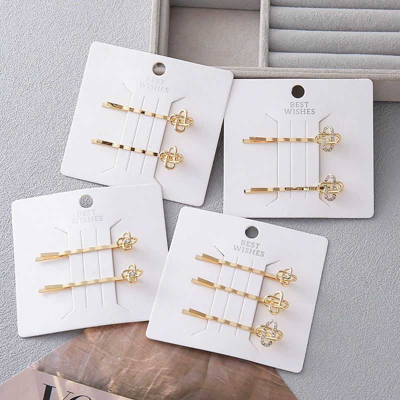 Women's Alloy Light Luxury Geometric Bangs Hairpin Set With Diamonds ...
