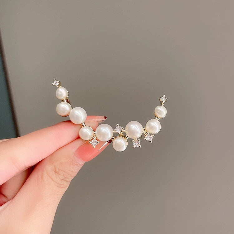Women's Alloy Pearl Meniscus Flower Brooch With Electroplating And ...