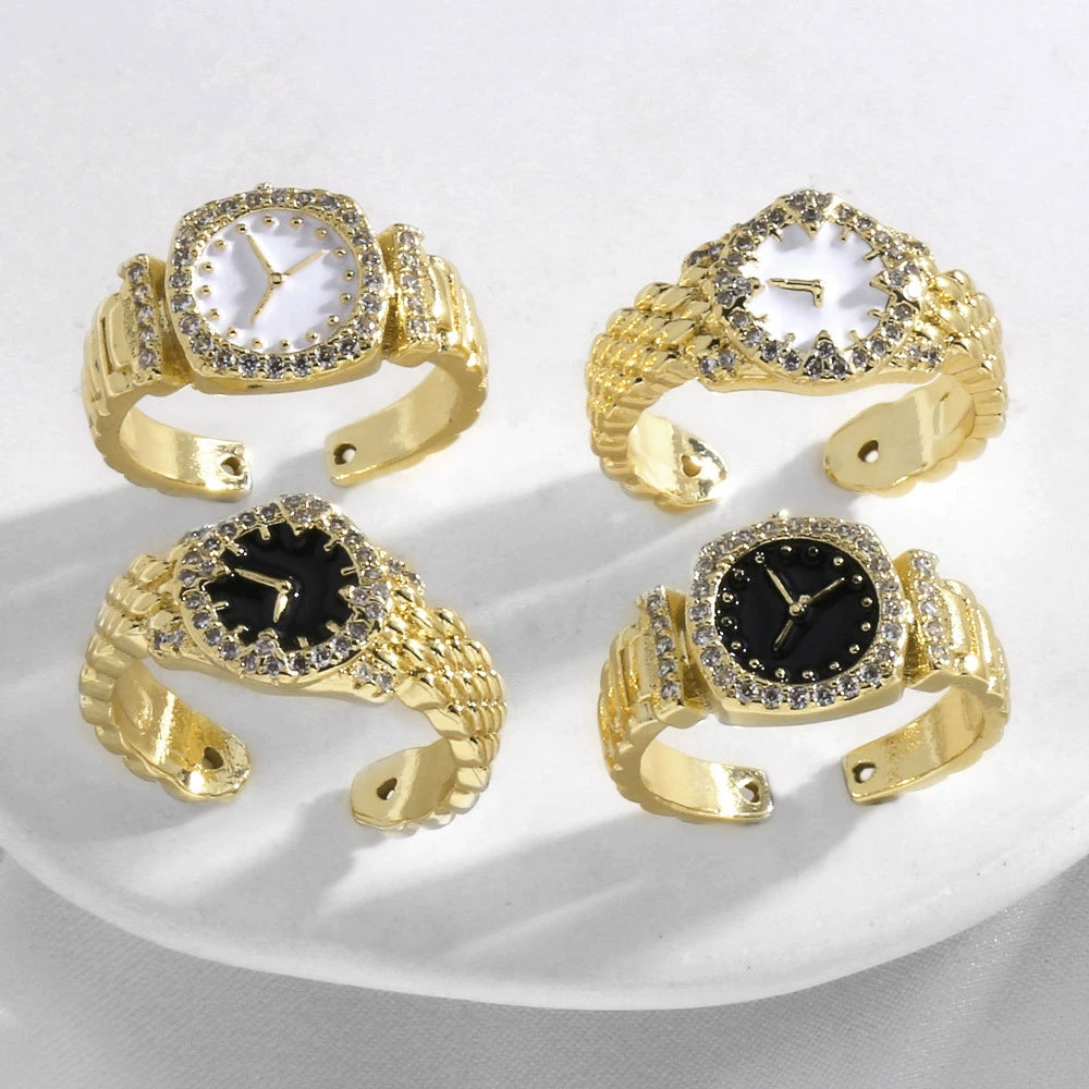 Women's Copper Geometric Open Ring Jewelry With 18K Gold Plated Electr ...