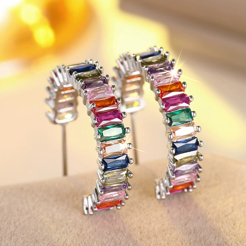 Women's Dopamine Sweet Style Geometric Copper Earrings With Zirconia ...