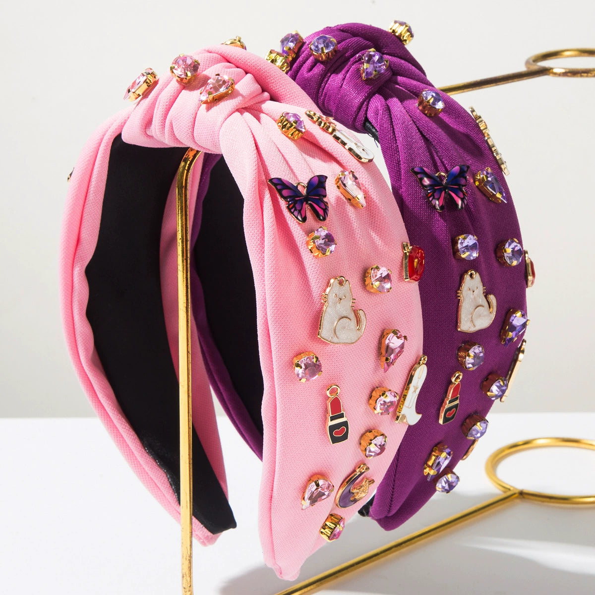 Women's Elegant Fabric Headband With Diamond Set For Music Festival ...