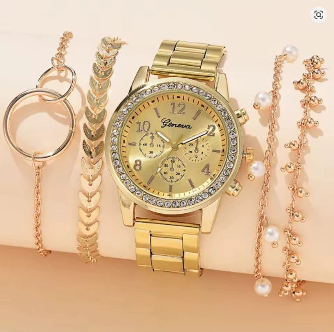 Women's Fashionable Alloy Watches With Round Dial And Stainless Steel ...