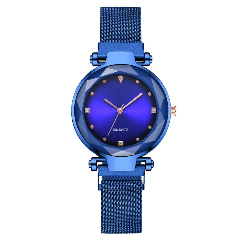 Women's Fashionable Diamondencrusted Metal Quartz Watch With Magnetic ...