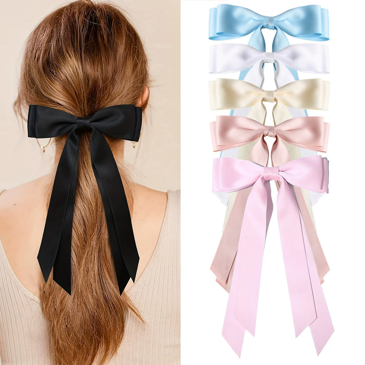 Women's Plastic And Resin Handmade Bow Spring Clip Hairpin Hair ...