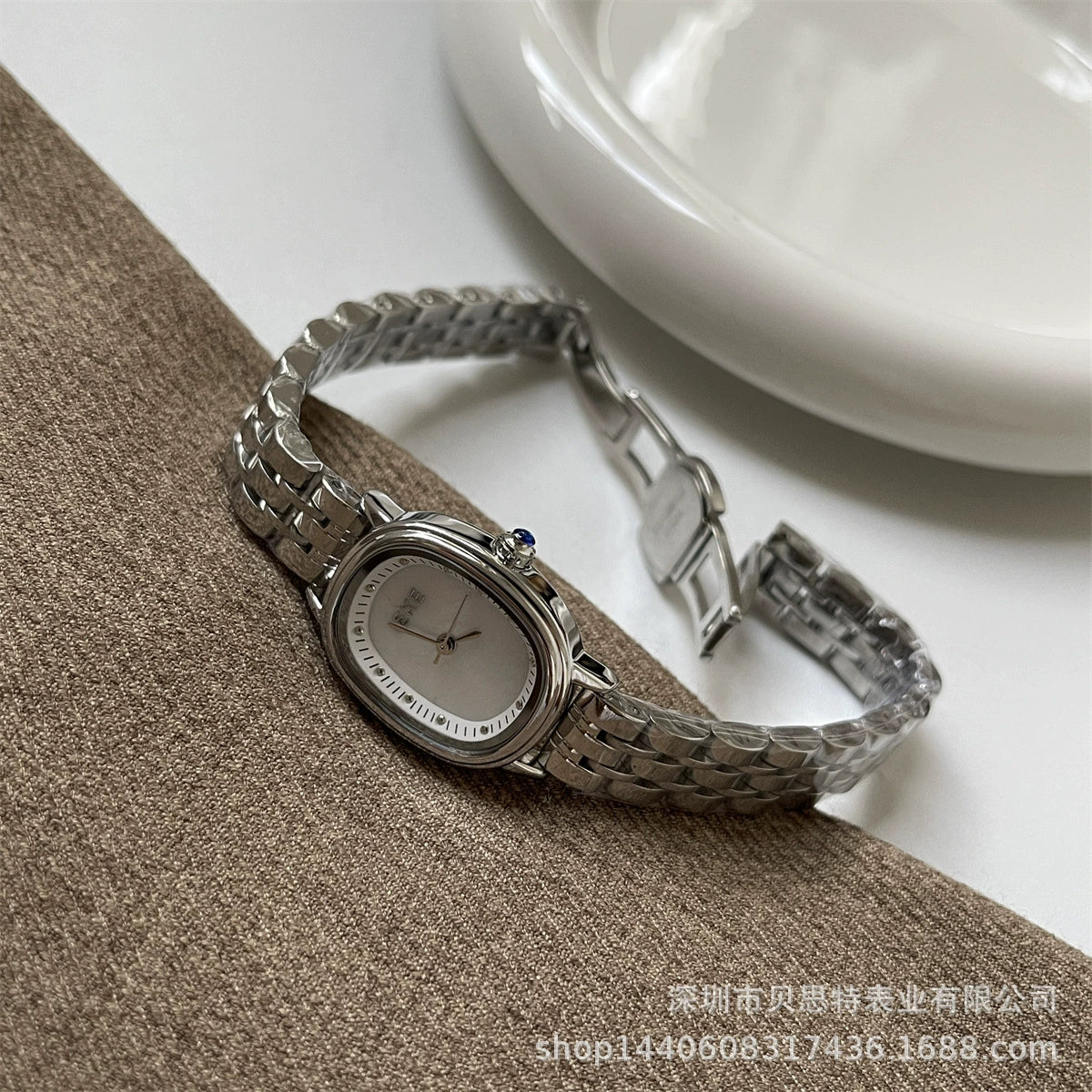 Women's Quartz Watch Alloy Steel Oval Light Luxury Simple Highend Niche ...
