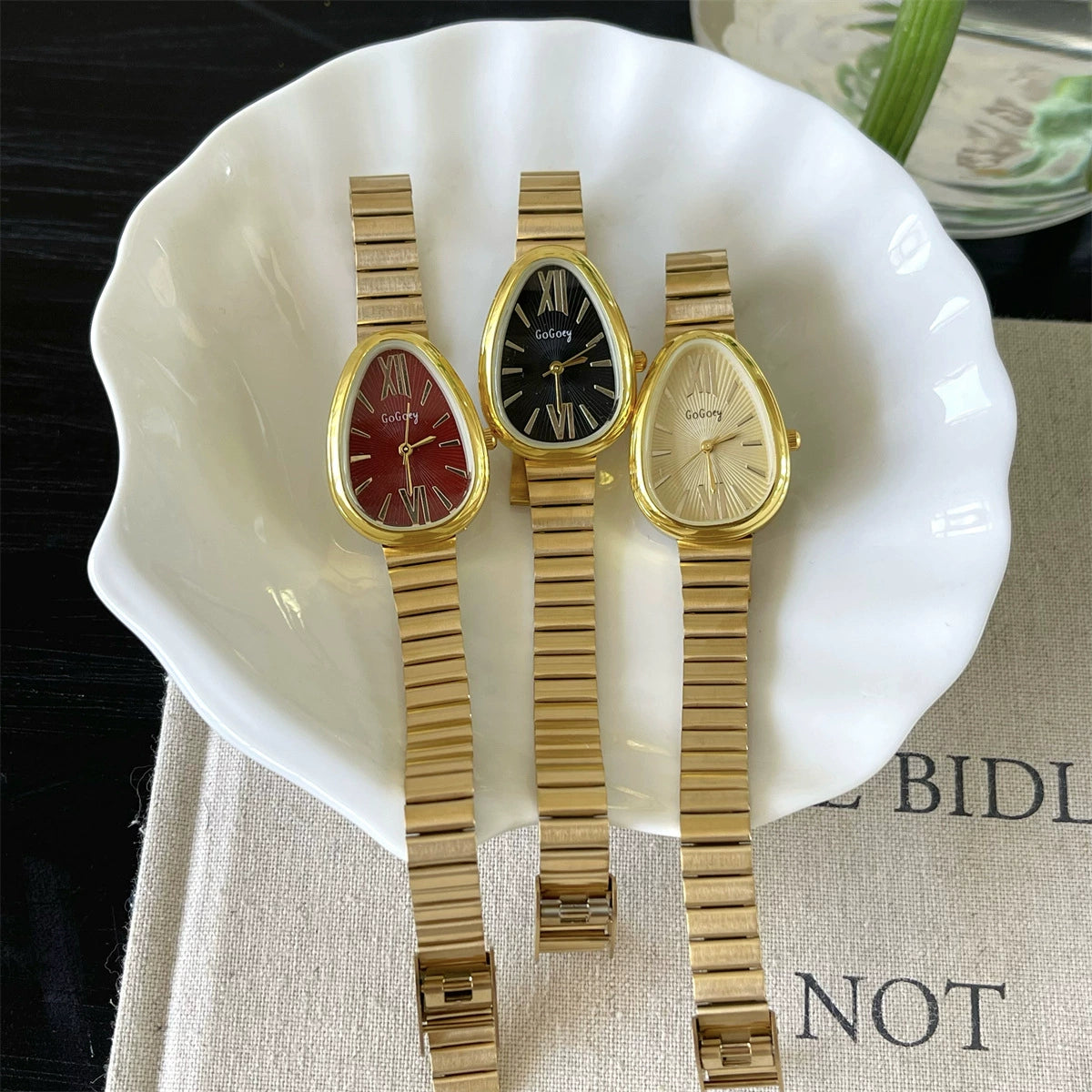 Women's Stainless Steel Alloy Band Oval Dial Medieval Style Snake Head ...