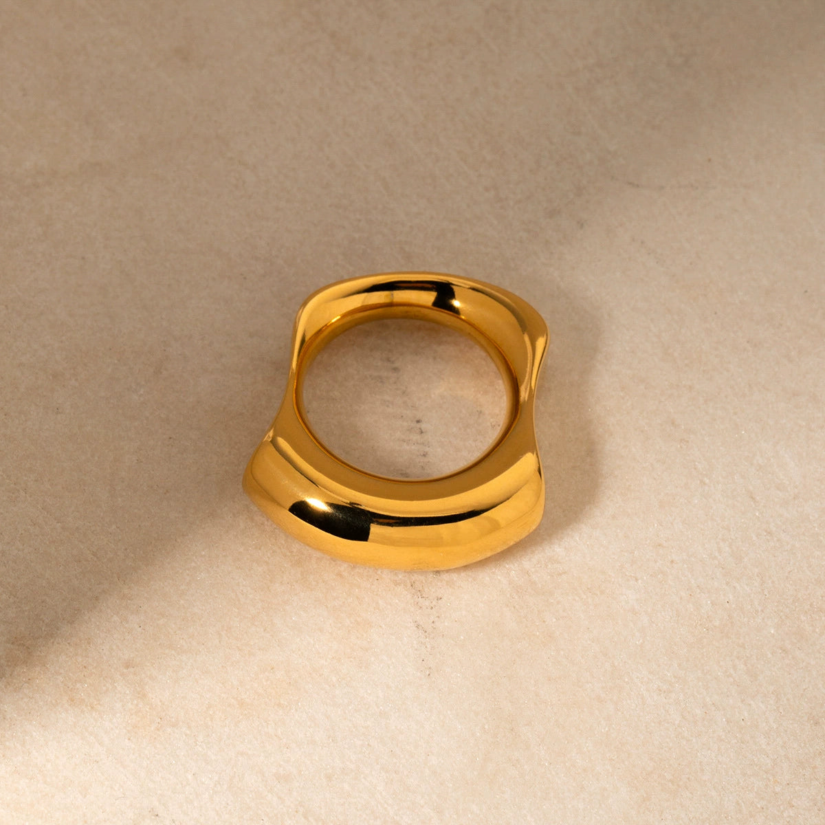 Women's Stainless Steel Smooth And Irregular Concaveconvex Ring With 1 ...